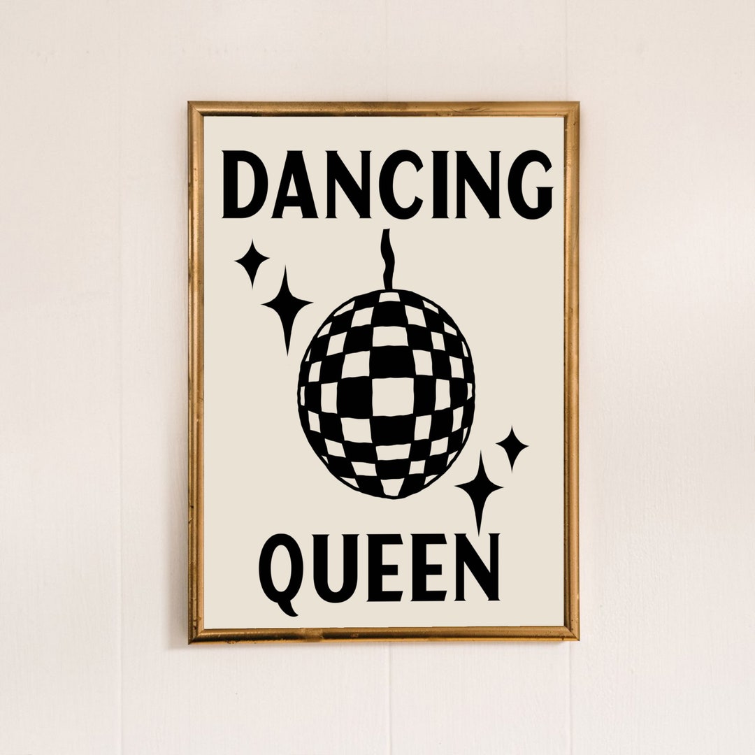 Dancing Queen Print Retro Wall Decor Cute Prints Aesthetic - Etsy