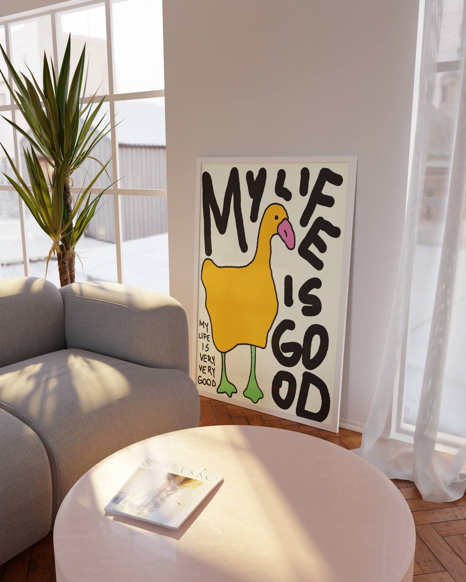My Life is Good Print Illustration Poster Wall Art Y2K Aesthetic Poster ...