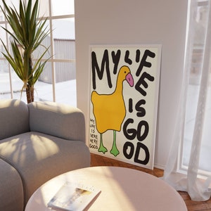 My Life is Good Print Illustration Poster Wall Art Modern Kitchen Decor ...
