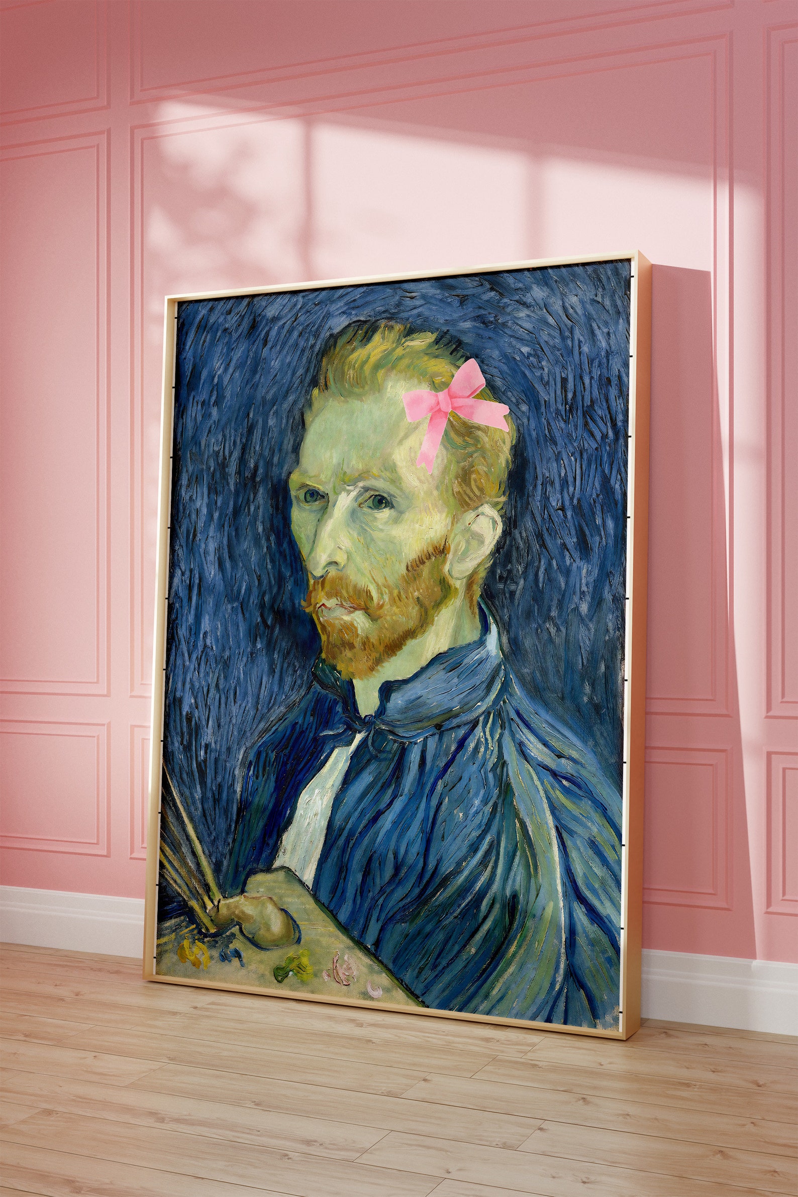 Vincent Van Gogh Pink Bow Print Coquette Room Decor Pink Ribbon Poster ...