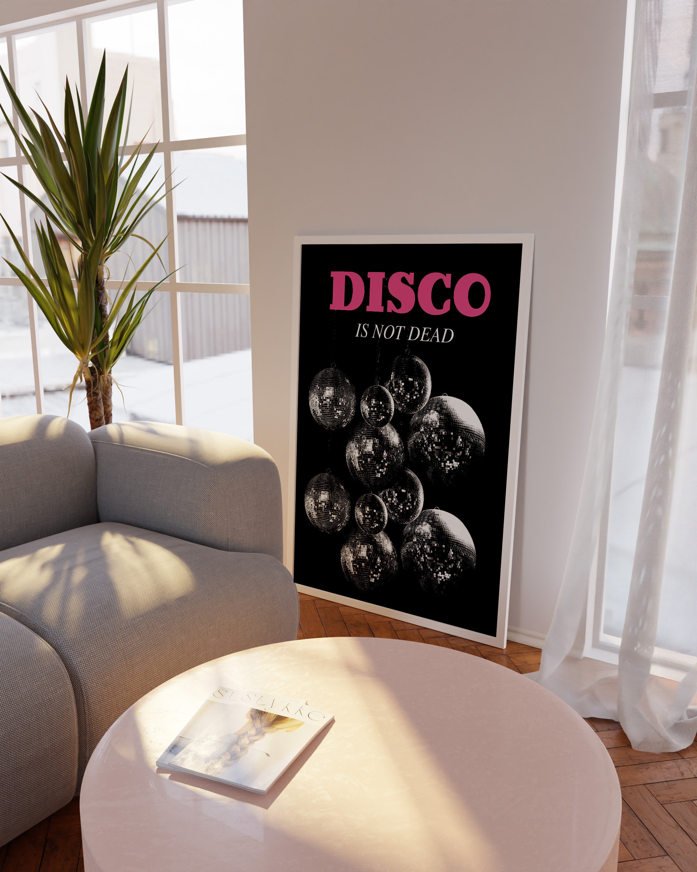 Disco Poster 70s Wall Art Disco Ball Print Psychedelic Art Retro Print ...