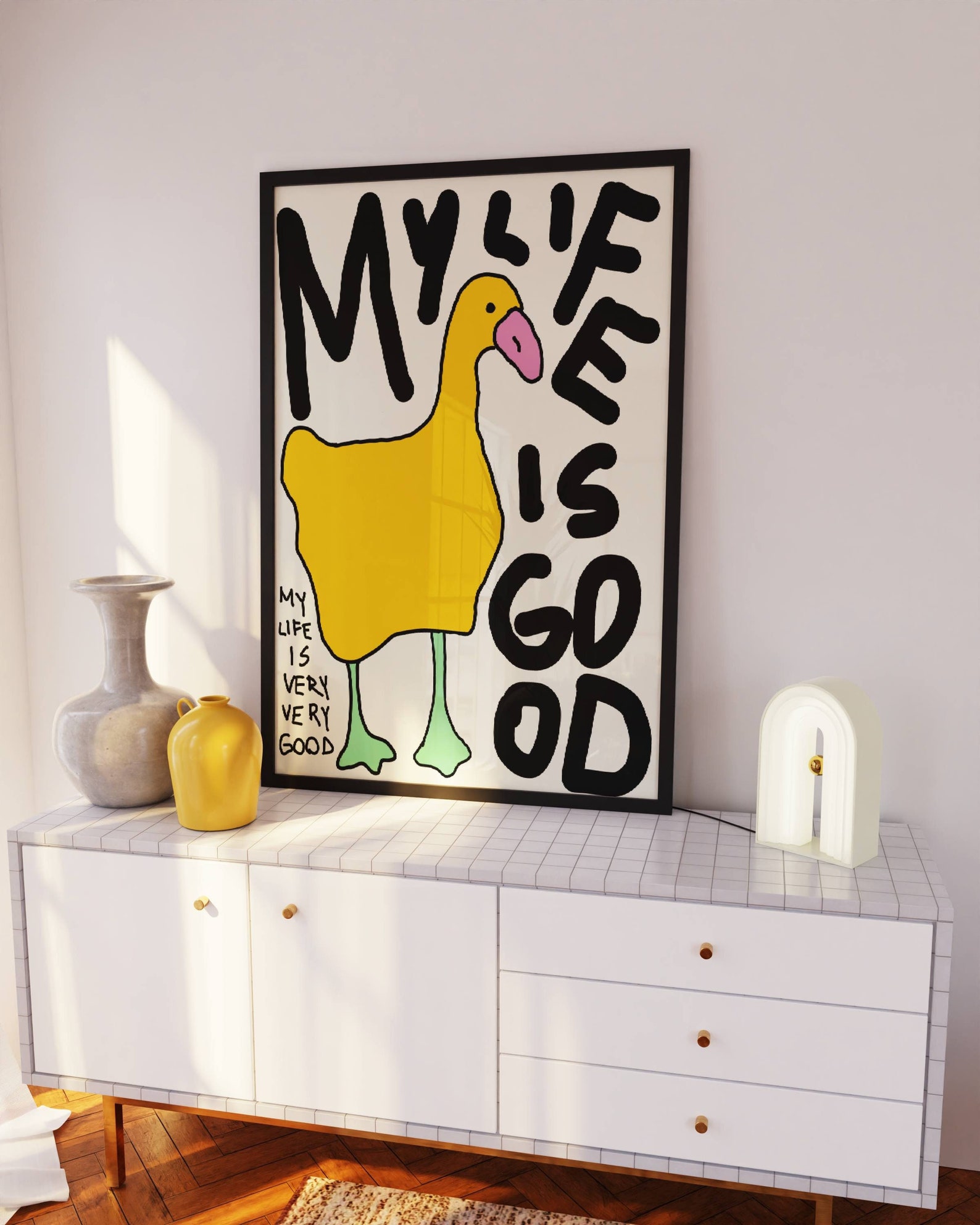 My Life is Good Print Illustration Poster Wall Art Y2K Aesthetic Poster ...