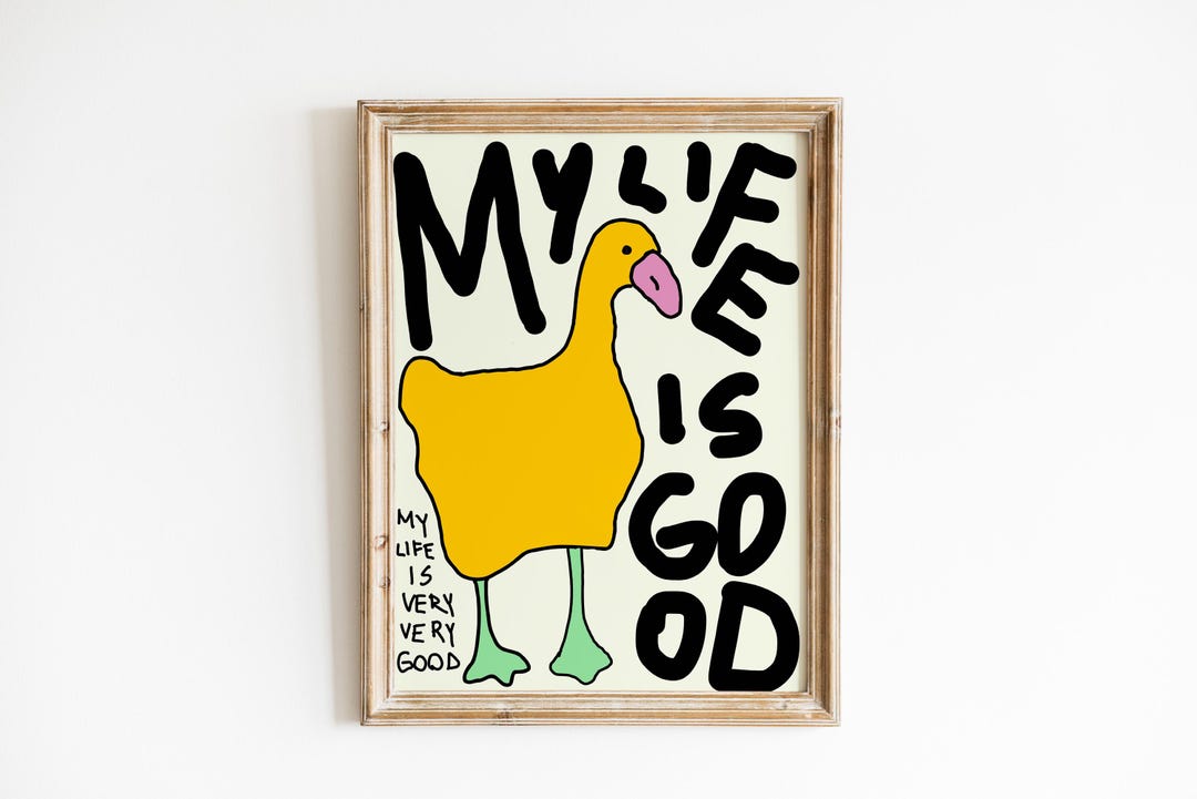 My Life is Good Print Illustration Poster Wall Art Modern Kitchen Decor ...