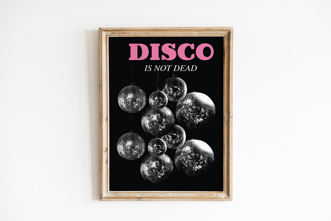 Disco Poster 70s Wall Art Disco Ball Print Psychedelic Art Retro Print ...