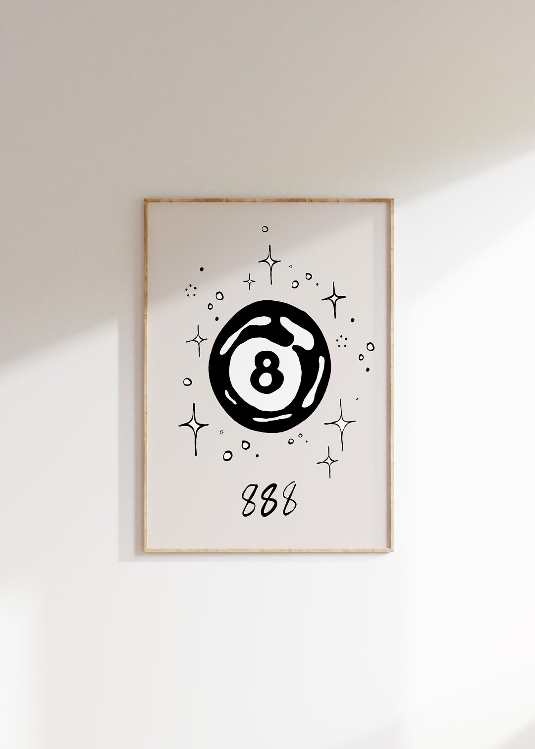 Trendy Retro 8 Ball Print, Illustration, Vintage Wall Art, Eight Ball ...
