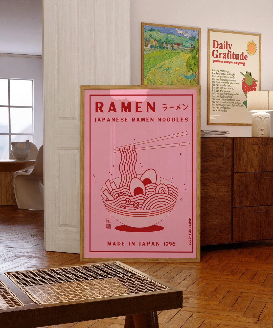 Japanese Ramen Noodles Art Print, Ramen Poster, Food Print, Modern ...