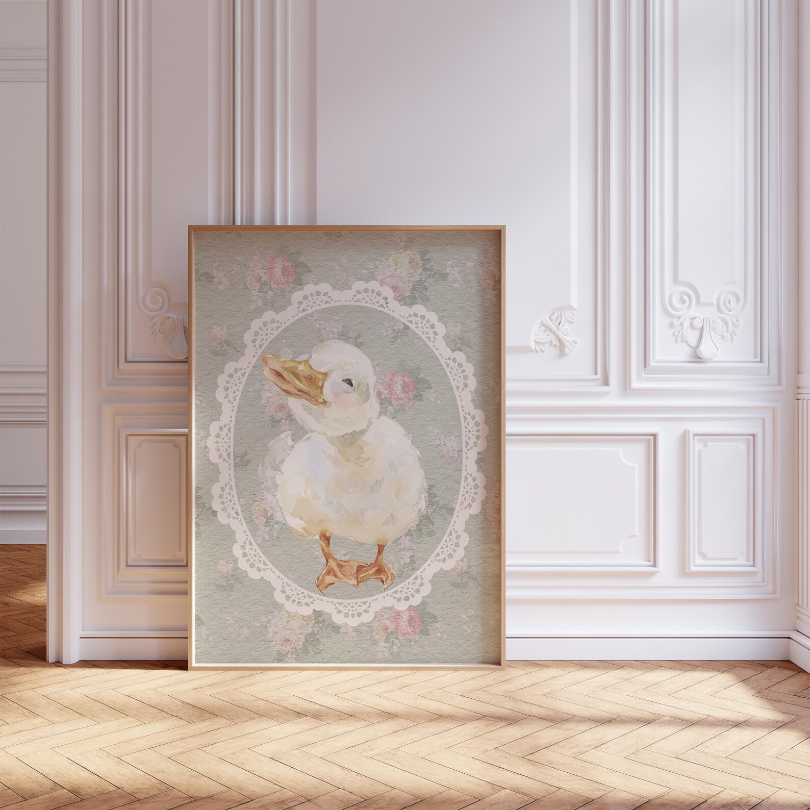 Vintage Nursery Wall Art, Cute Duck Print, Baby Room Decor, Duck Poster ...