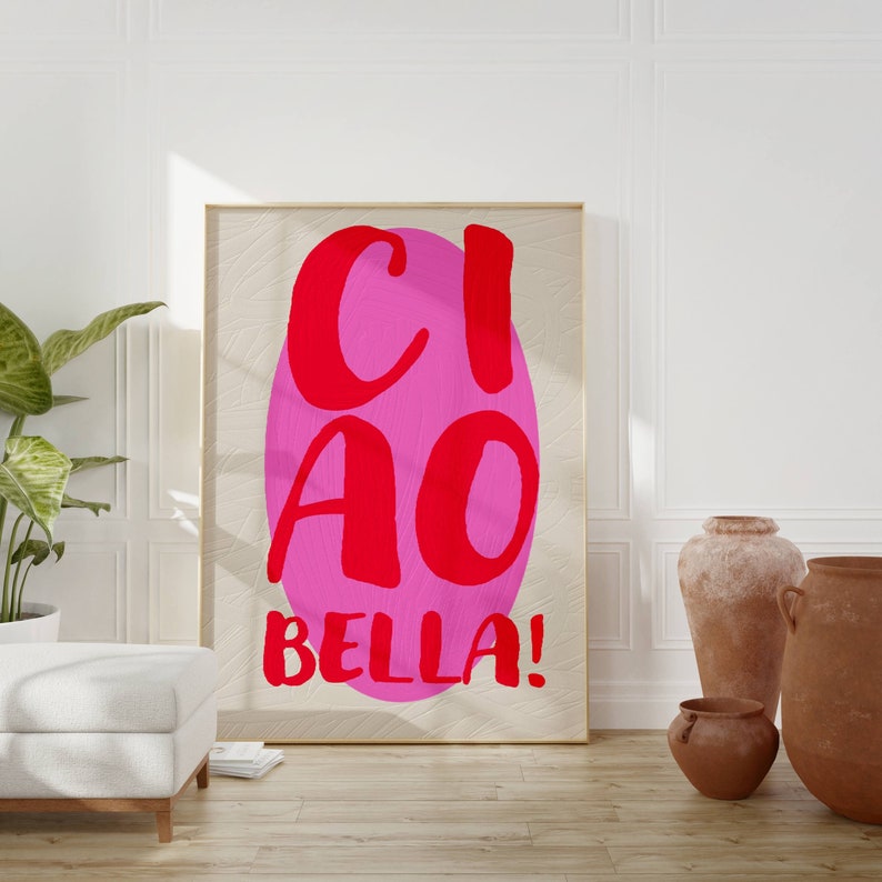 Ciao Bella Print Retro Wall Decor Cute Prints Aesthetic Wall - Etsy