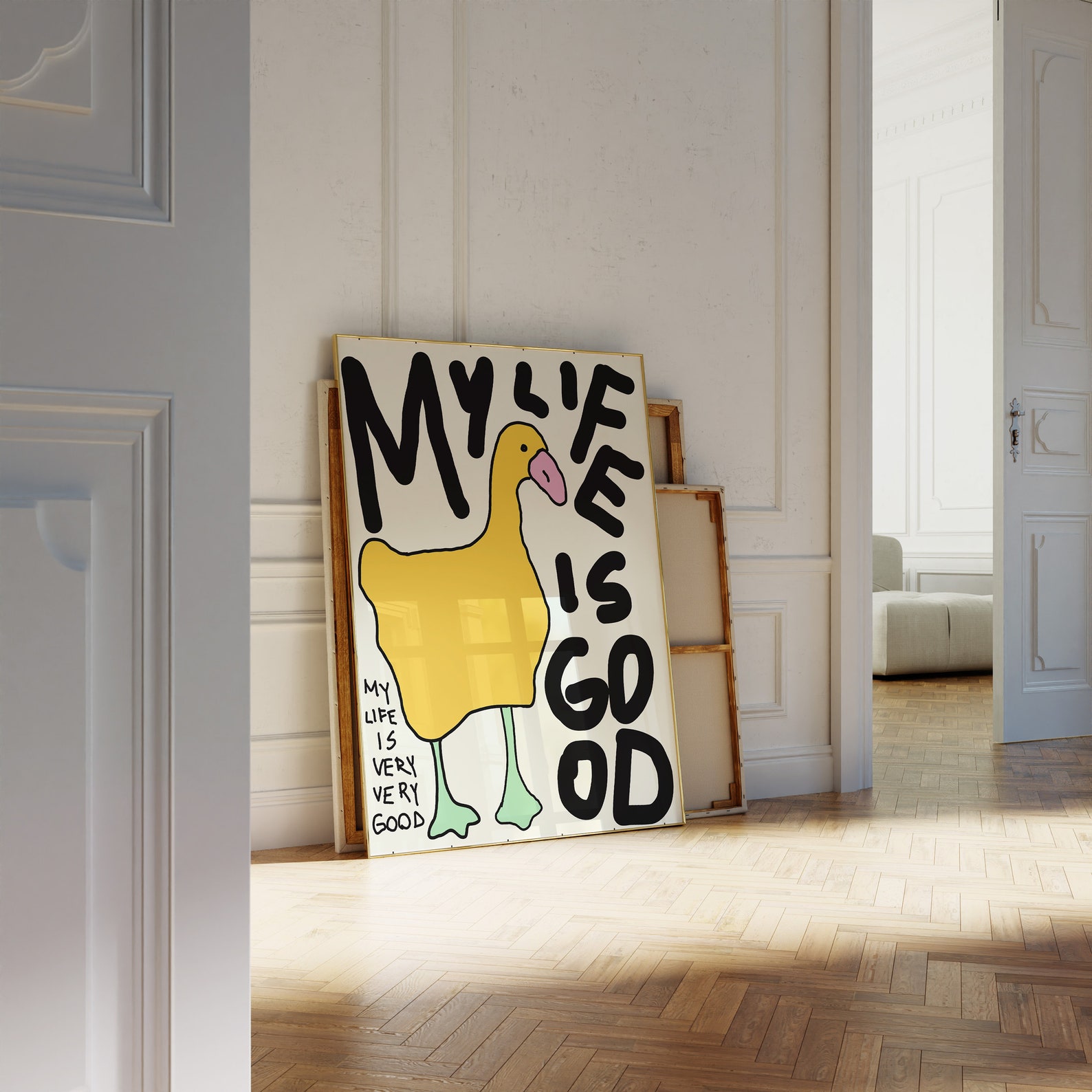My Life is Good Print Illustration Poster Wall Art Y2K Aesthetic Poster ...