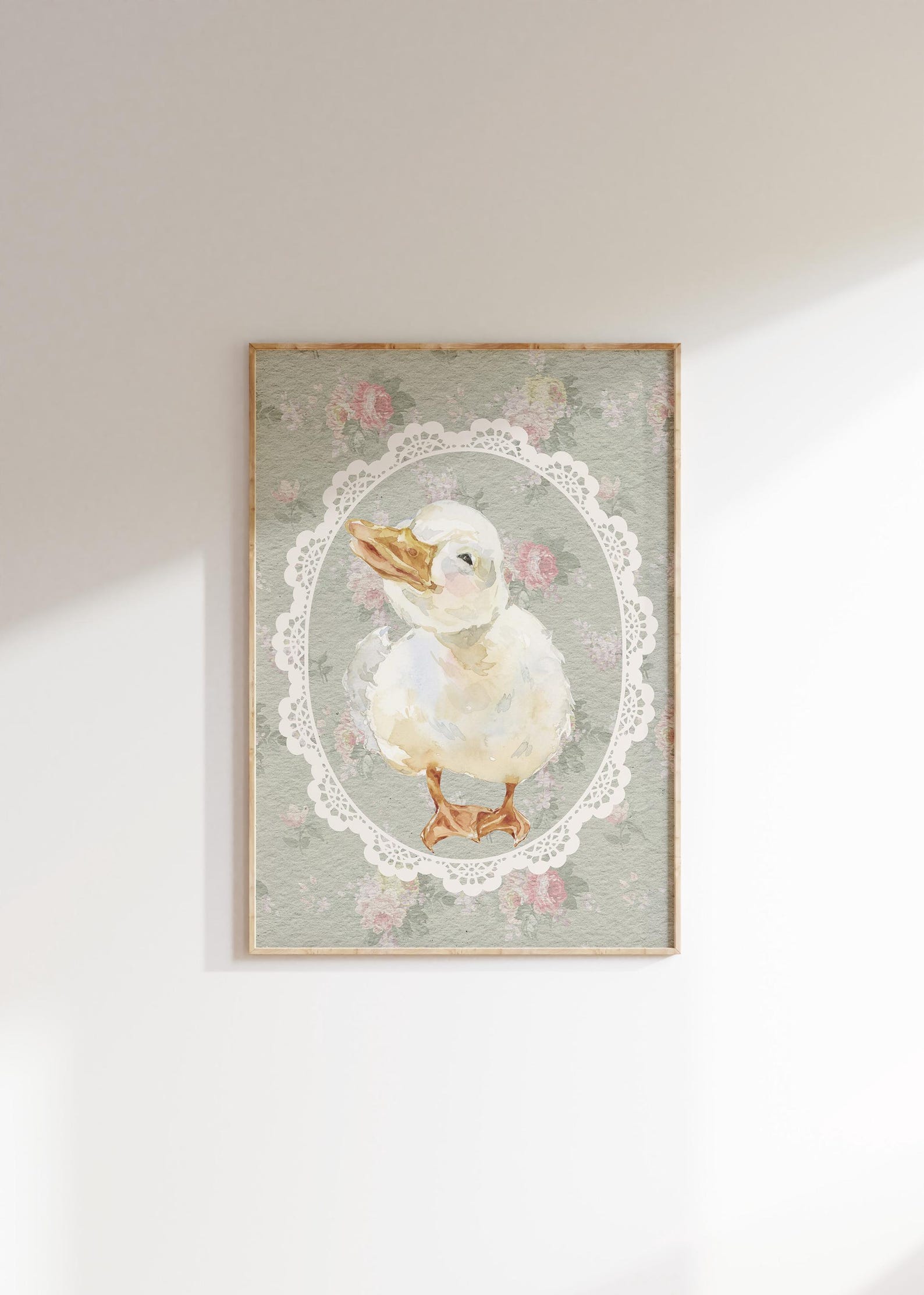 Vintage Nursery Wall Art, Cute Duck Print, Baby Room Decor, Duck Poster ...