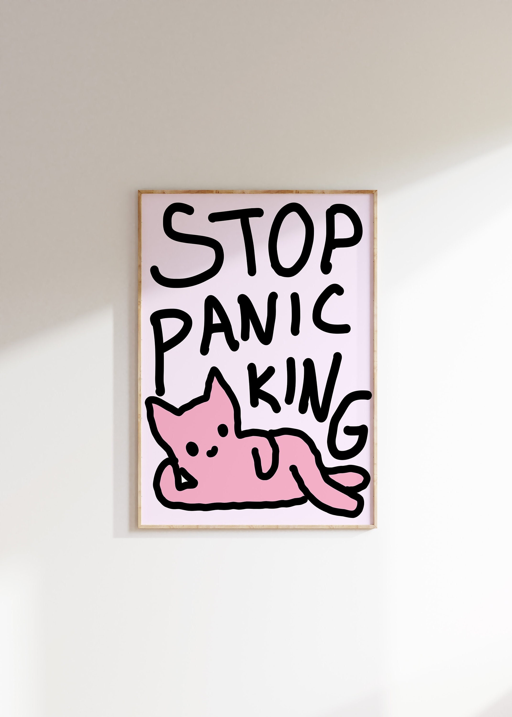 Stop Panicking Print Illustration Poster Wandkunst Moderne Küche Dekor ...