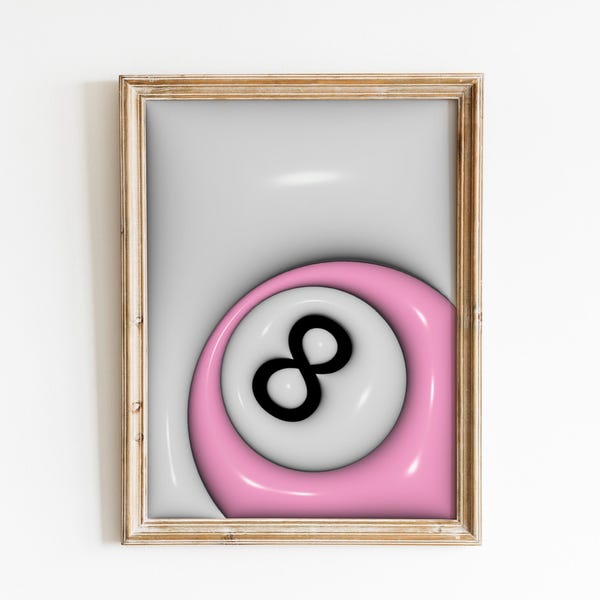 Pink Eight Ball Poster - Etsy