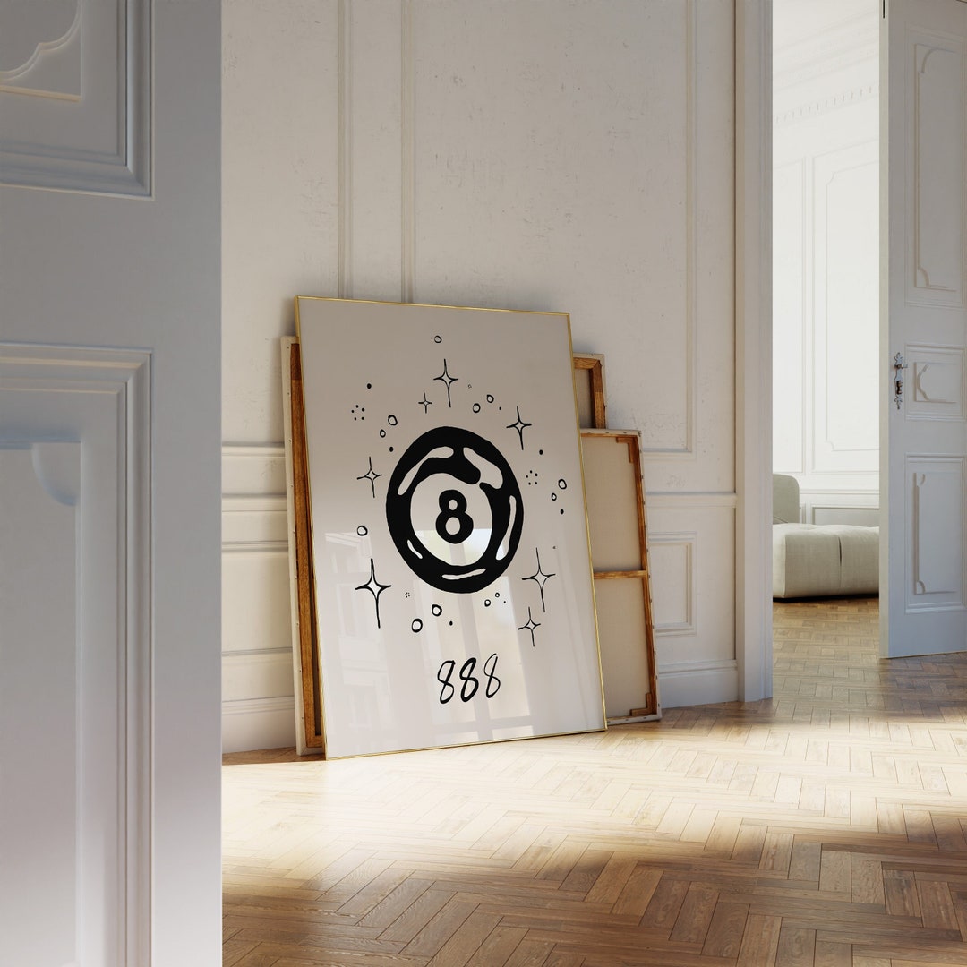 Trendy Retro 8 Ball Print Illustration Vintage Wall Art Eight - Etsy