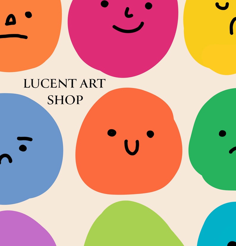 Retro Emotions Print Mood Poster Wall Art Trendy Typography - Etsy