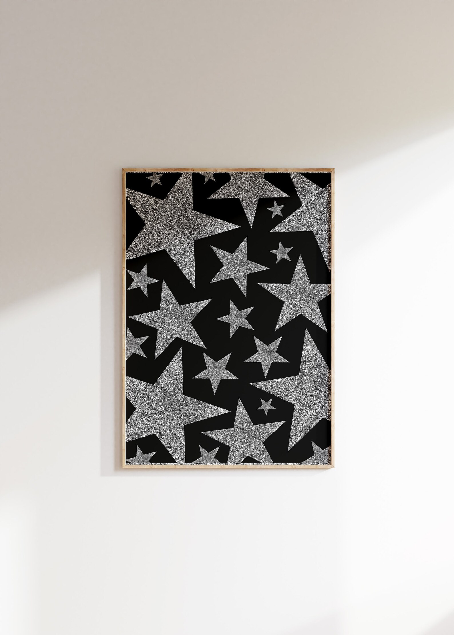 Star Girl Print Trendy Silver Stars Poster Wall Art Print Aesthetic ...