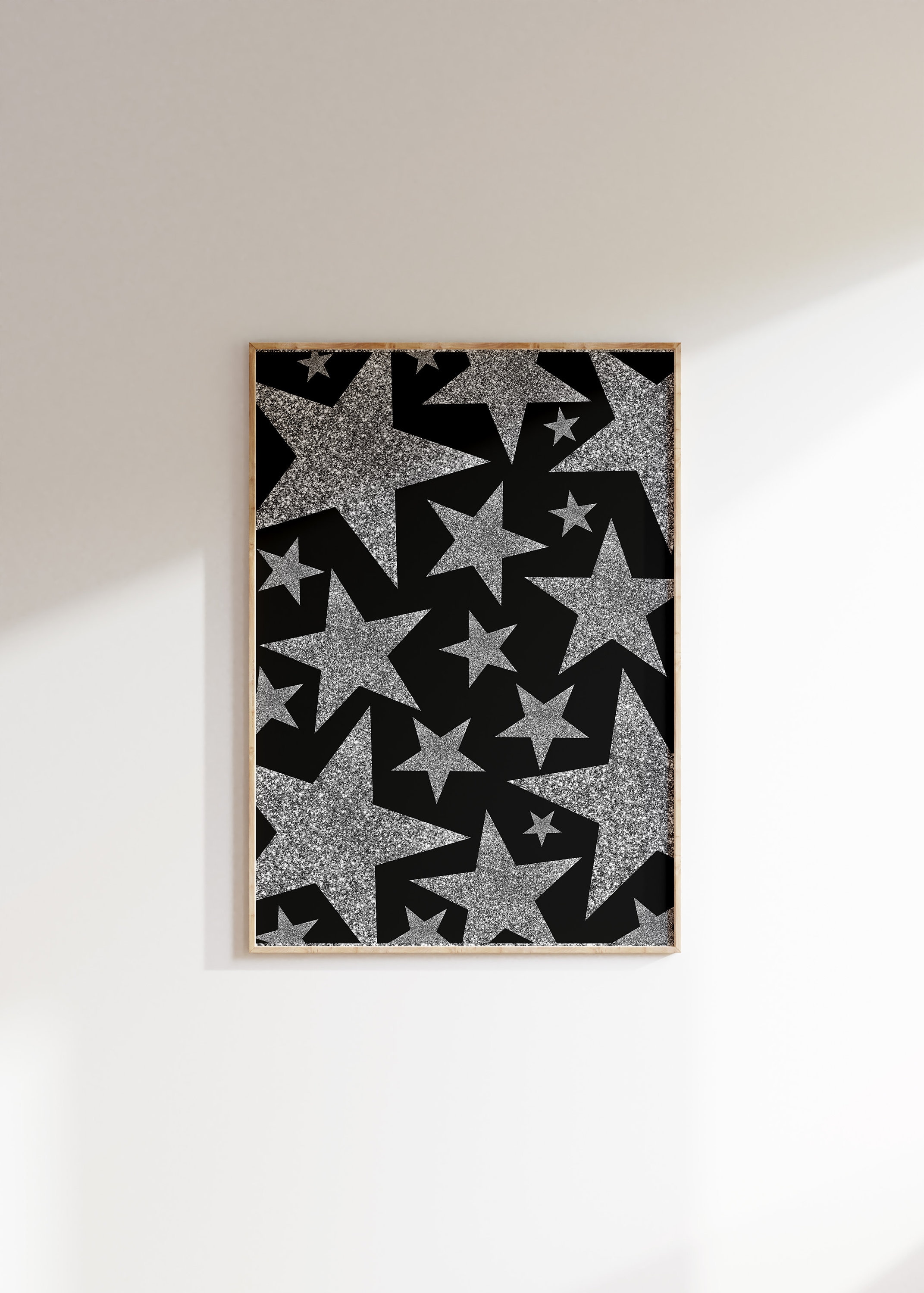 Star Girl Print Trendy Silver Stars Poster Wall Art Print Aesthetic ...