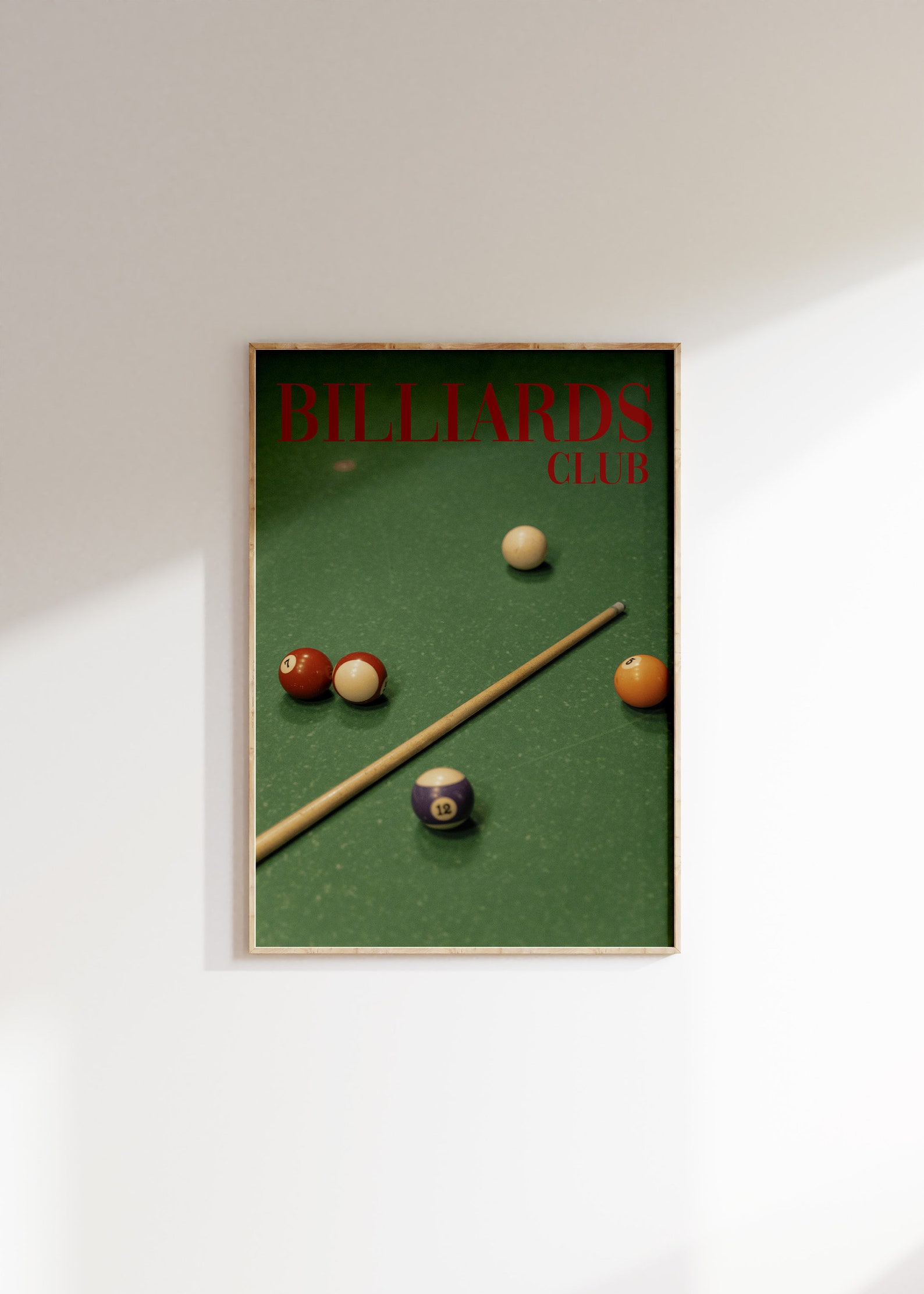 Billiards Club Poster Billiard Print 70s Retro Wall Art Print ...