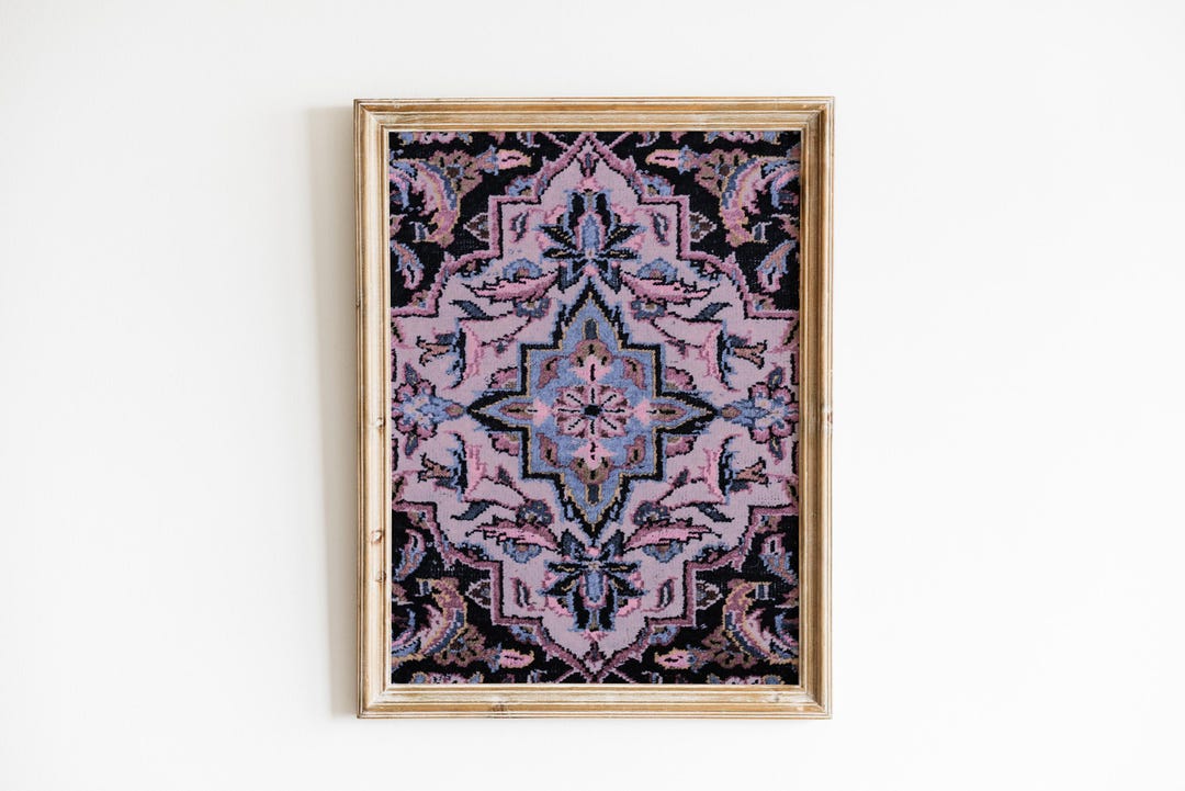 Bohemian Rug Design Print, Artistic Wall Print, Vintage Rug Inspired ...