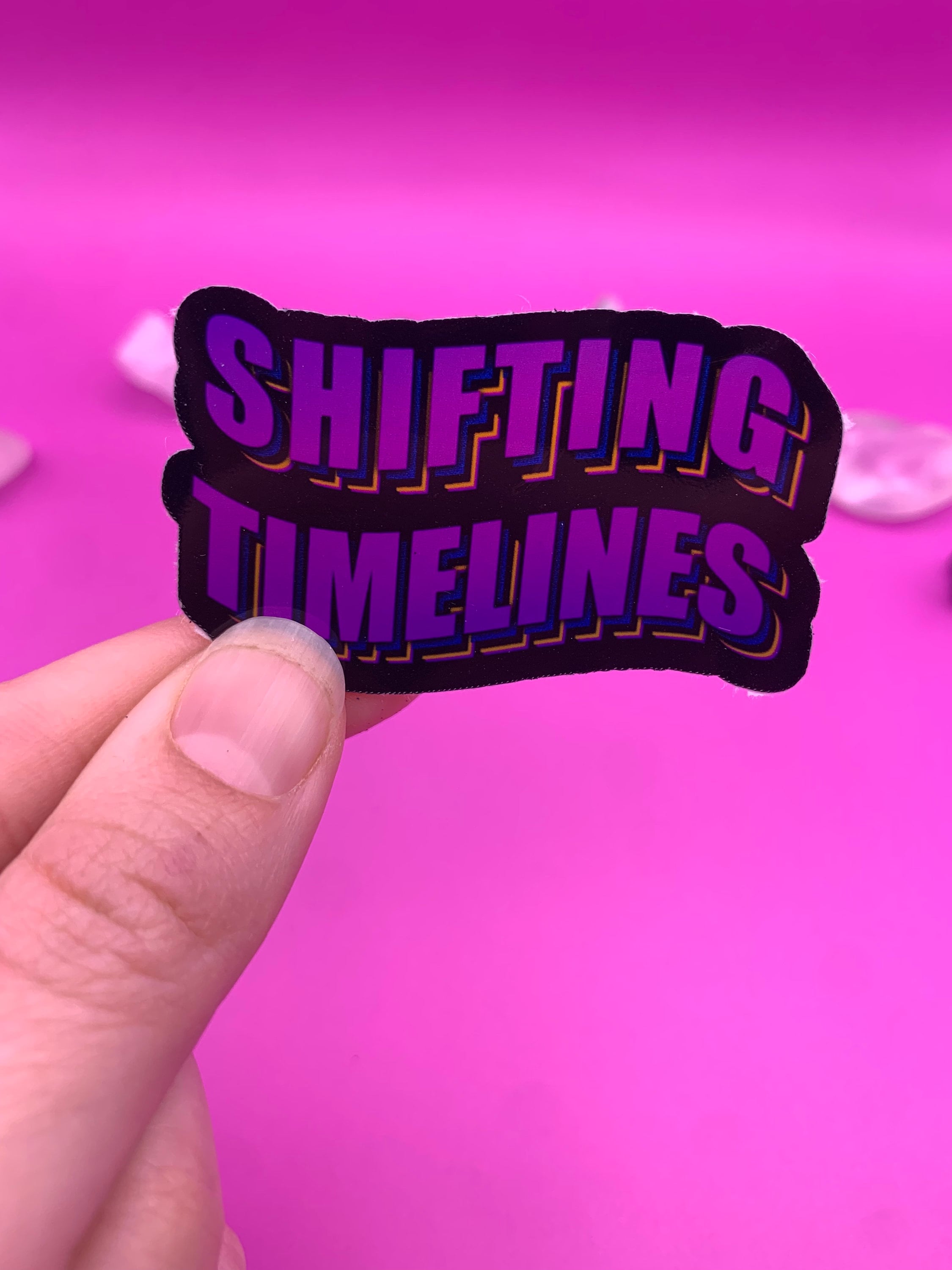 Holographic Sticker, SHIFTING TIMELINES Sticker, Decal, Laptop Sticker ...