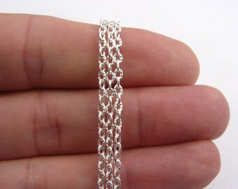 Bar Satellite Curb Chain Iron Chain Silver Plated - Etsy