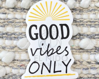 Yellow Good Vibes Vinyl Sticker Best Friend Gift Laptop | Etsy
