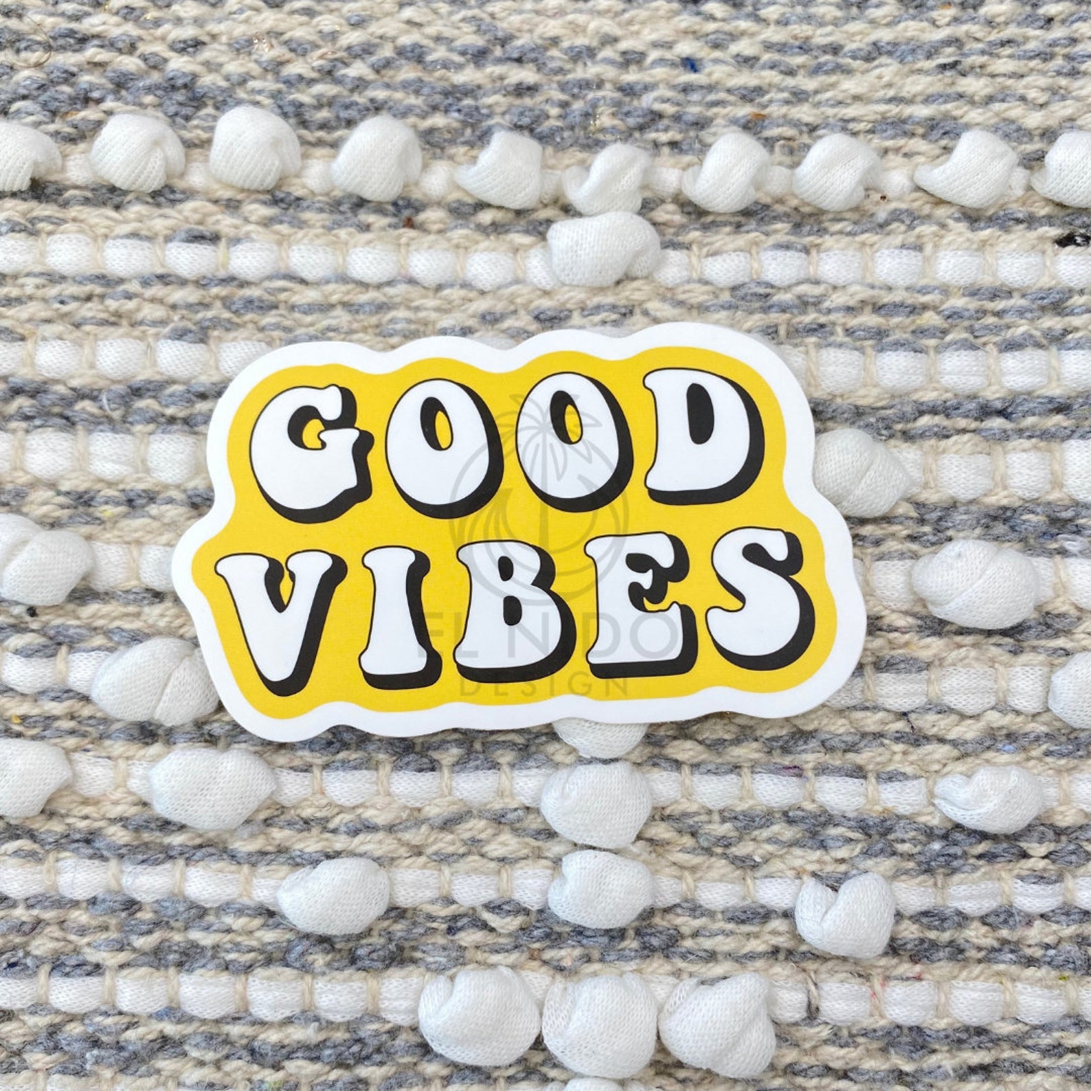 Yellow Good Vibes Vinyl Sticker Best Friend Gift Laptop - Etsy.de