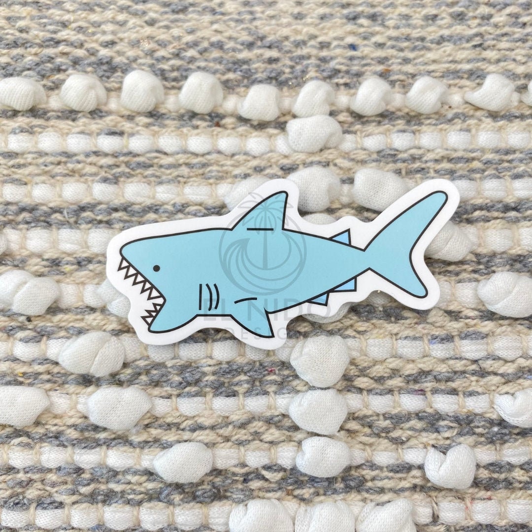 Blue Shark Vinyl Sticker, Best Friend Gift, Laptop Decals, Cute ...