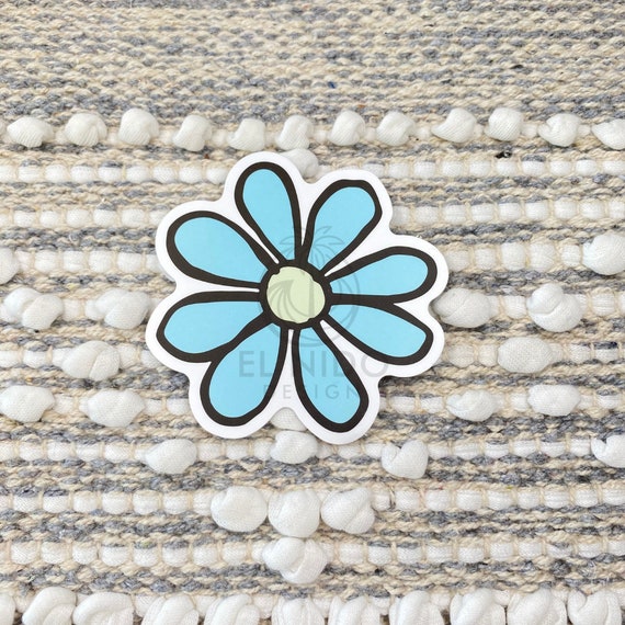 Blue Flower Vinyl Sticker Best Friend Gift Laptop Decals | Etsy