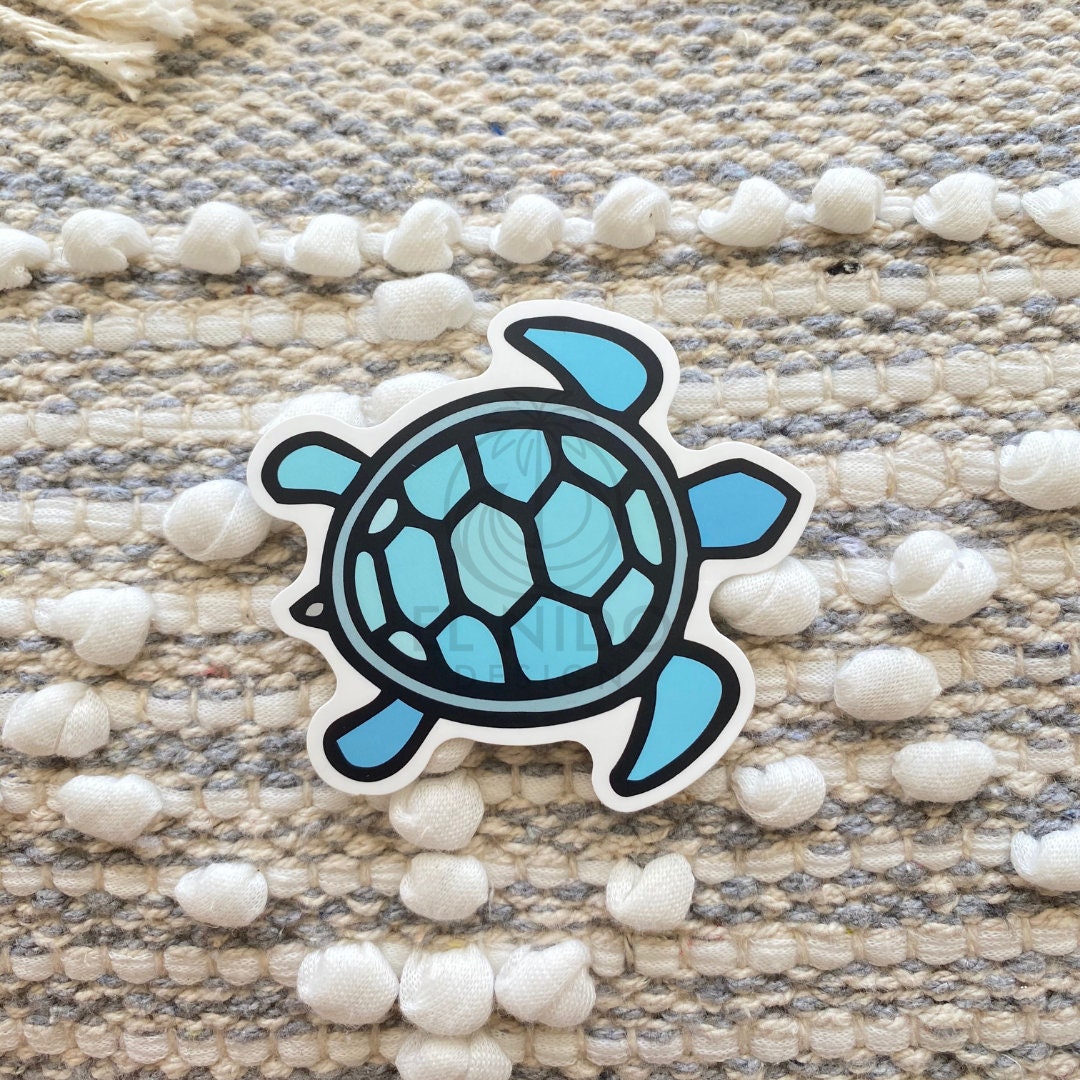Blue Turtle Vinyl Sticker, Best Friend Gift, Laptop Decals, Cute ...