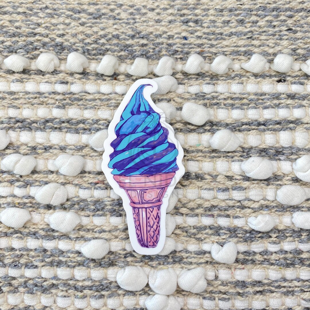 Blue Ice Cream Vinyl Sticker Best Friend Gift Laptop Decals - Etsy