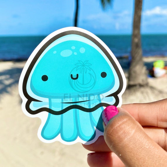 Cute Blue Octopus Vinyl Sticker Best Friend Gift Laptop | Etsy