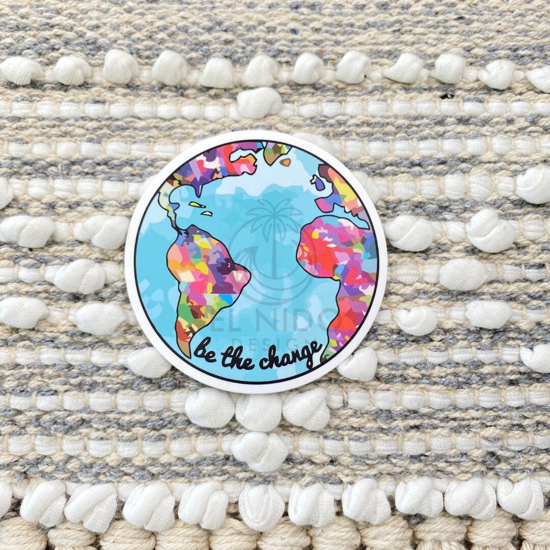 Be the Change Hearth Vinyl Sticker, Best Friend Gift, Laptop Decals ...