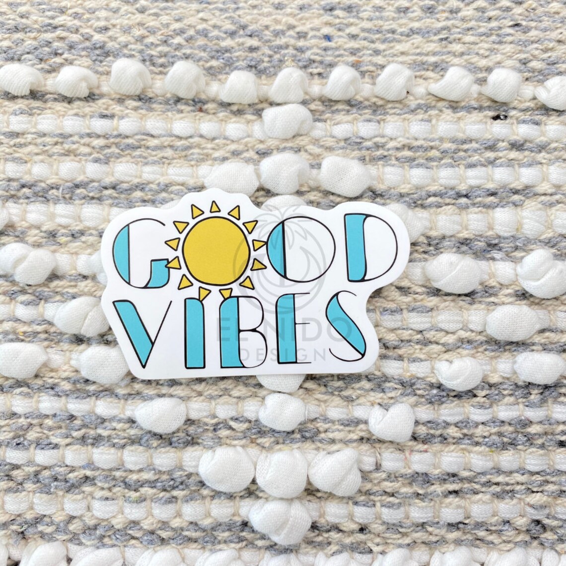 Blue Sun Good Vibes Vinyl Sticker, Best Friend Gift, Laptop Decals ...