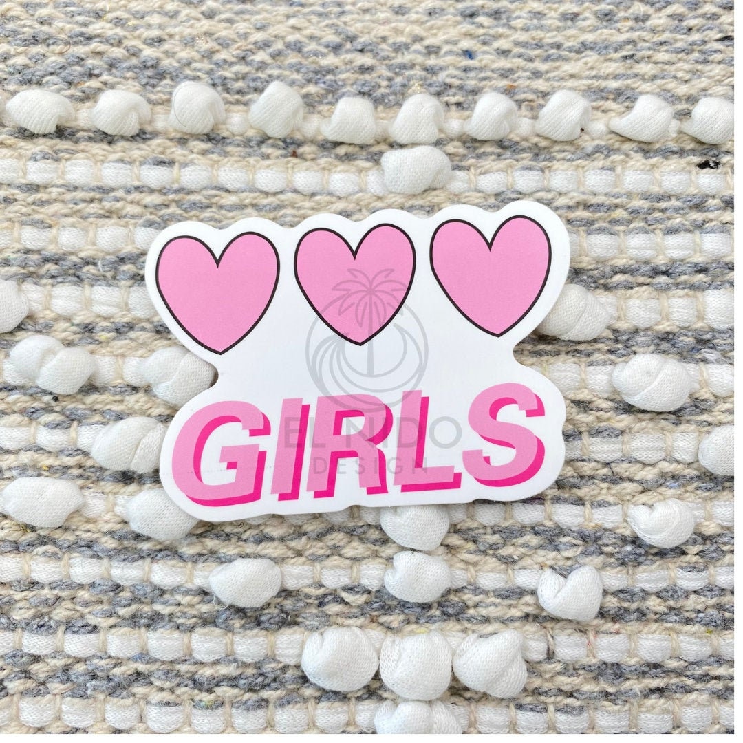 Pink Girls Vinyl Sticker, Best Friend Gift, Laptop Decals, Cute ...