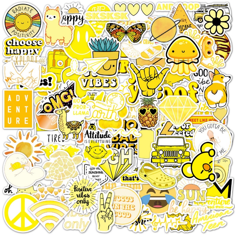 Yellow Stickers - Etsy