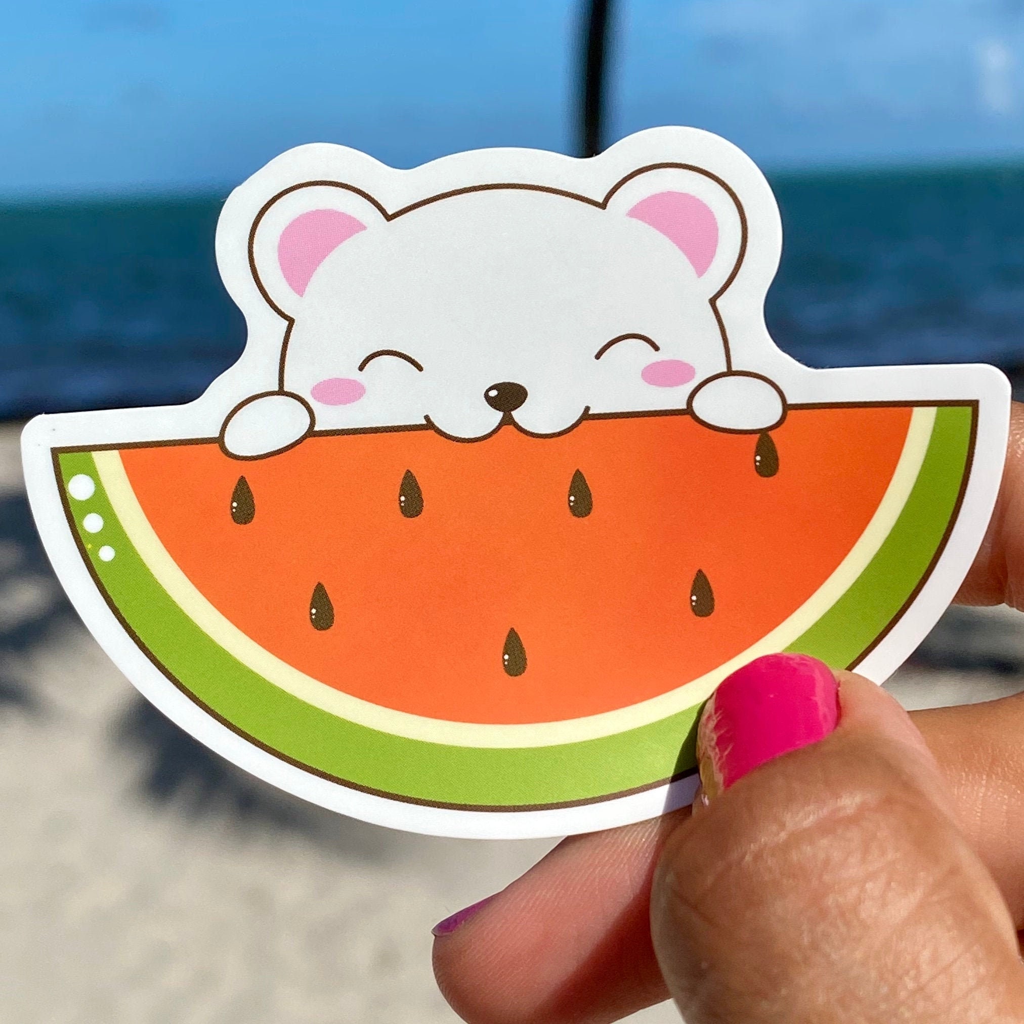 Kawaii Cute Slide Mouse Watermelon Vinyl Sticker Best Friend | Etsy
