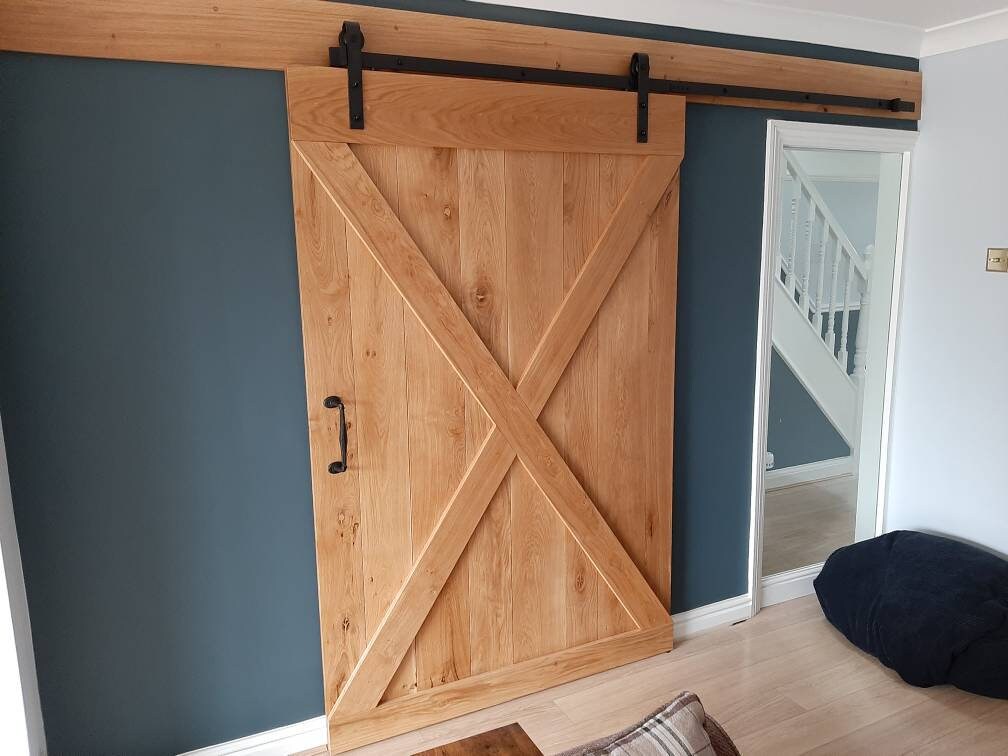 Sliding Oak Barn Door Various Widths Etsy Uk