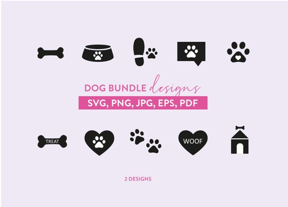 Dog SVG Dog bundle SVG Bundle Dog bone dog paw dog heart | Etsy