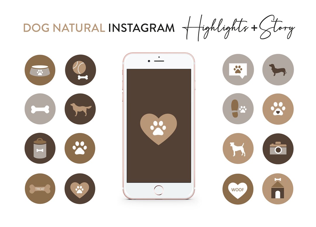 Dog Instagram Story Highlight Natural Cover Icons - Dog Icons Bundle ...