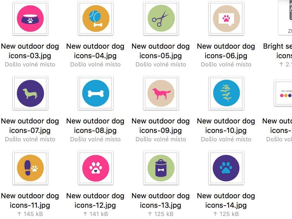 Dog Instagram Story Highlight Cover Icons - Dog Icons Bundle Bright ...