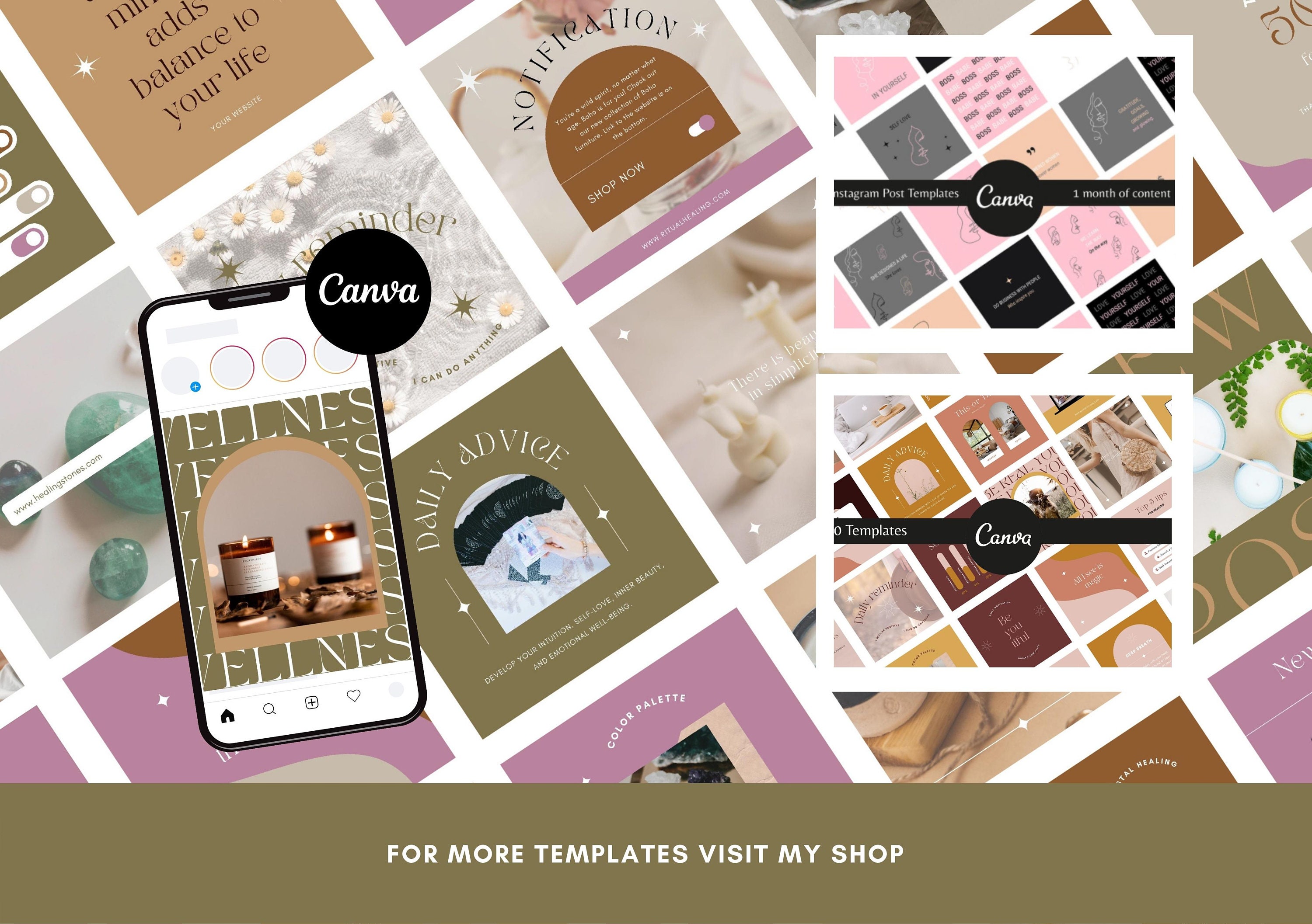 Spiritual Instagram Post Templates - Holistic Templates Social Media ...