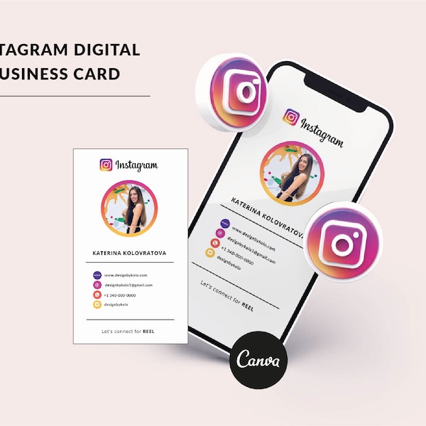 Instagram Style Business Card Template - Etsy