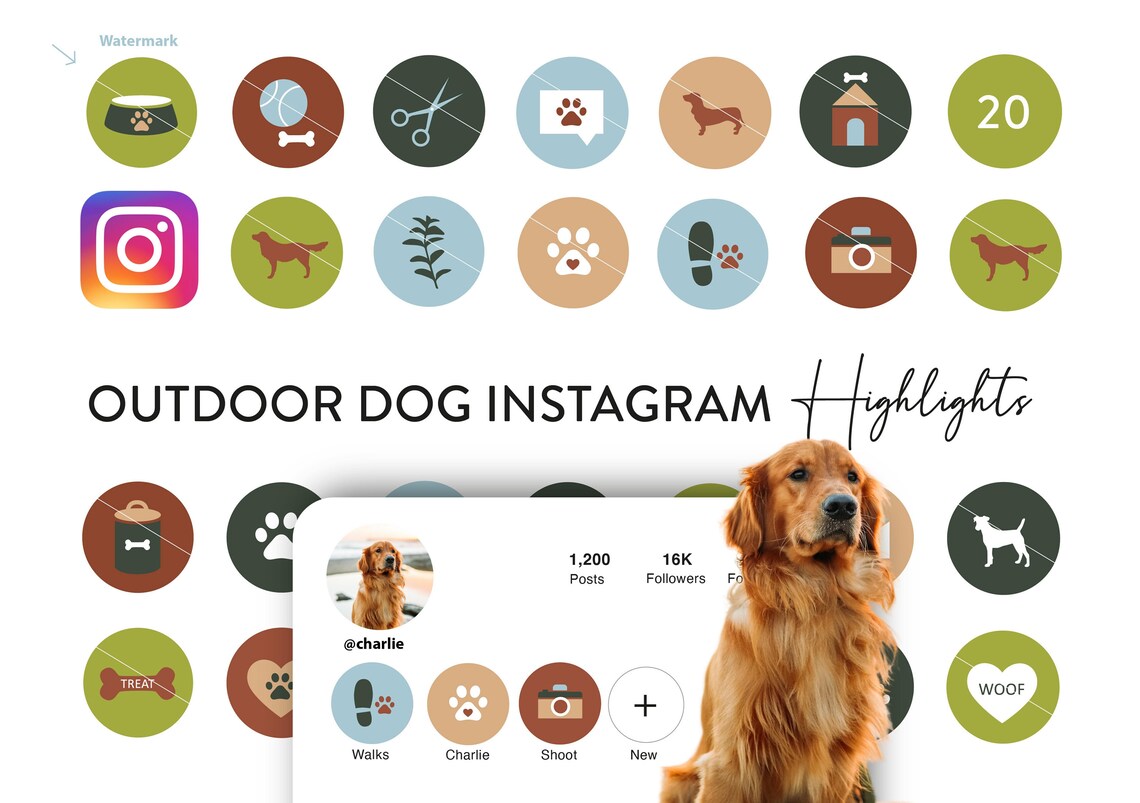 Dog Instagram Story Highlight Outdoor Cover Icons - Dog Icons Bundle ...