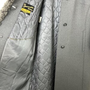 Lacoda Vintage Coat, Karakul Collar, Grey Elegant Single Breasted Mid ...