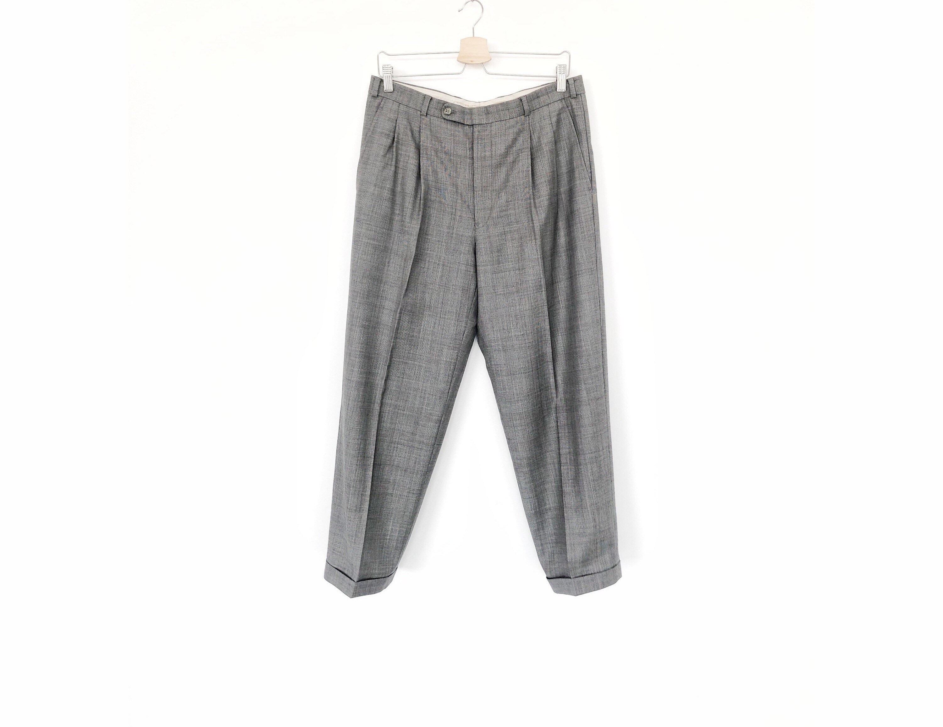 Vintage Grey Check Pants With Pockets Trousers, Size L, Xl, Large - Etsy UK