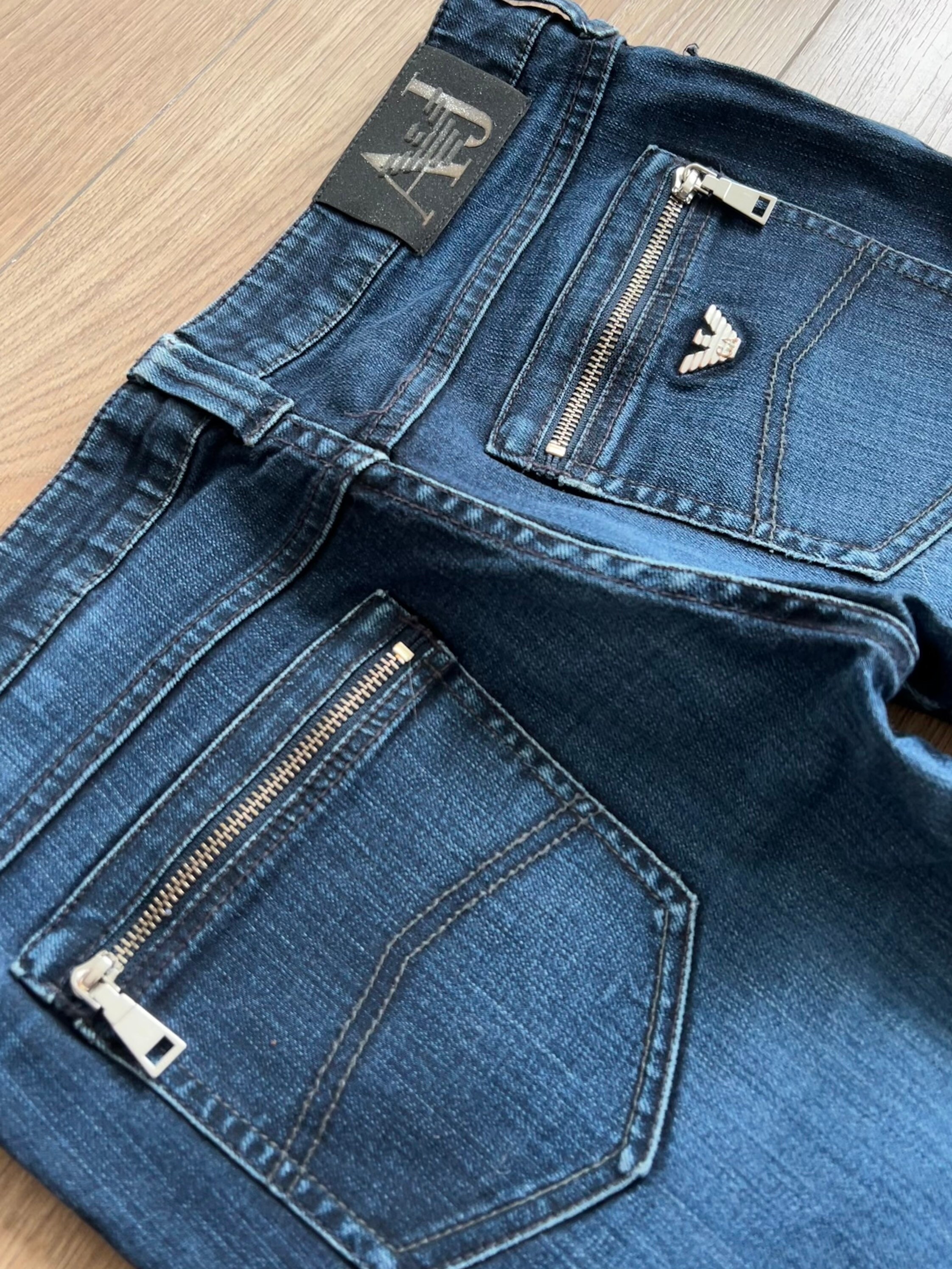 ARMANI Jeans Vintage Blue Denim Pants, Low Waist, Regular ARMANI Jeans Vintage Blue Denim Pants, Low Waist, Regular