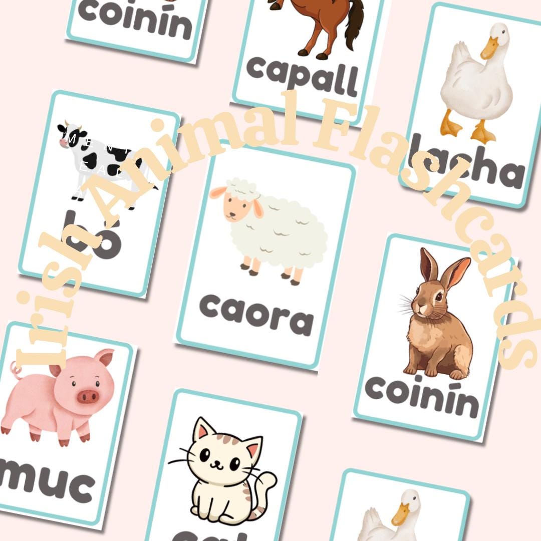 Irish Farm Animal Flashcards | Printable Gaeilge Learning Resource ...