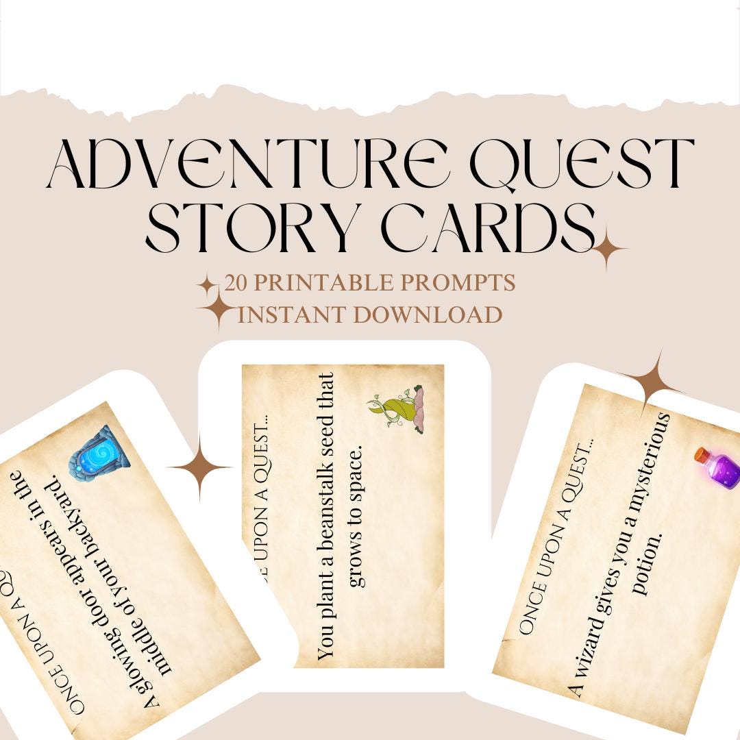 Adventure Quest Story Cards for Kids | Printable Creative Writing ...