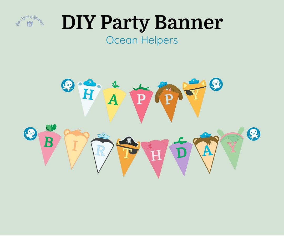 Ocean Helpers Happy Birthday Sign - Etsy