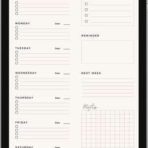 Minimalist Weekly Planner - Etsy
